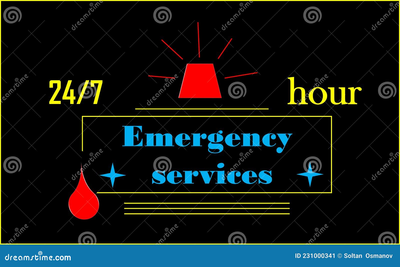 Emergency Service. Round-the-clock Customer Service Stock Illustration ...