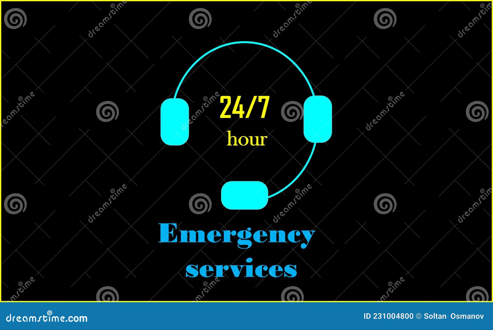 Emergency Service. Round-the-clock Customer Service Stock Illustration ...