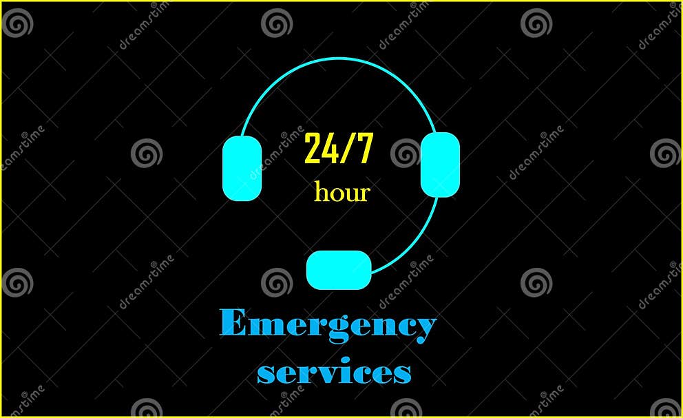 Emergency Service. Round-the-clock Customer Service Stock Illustration ...
