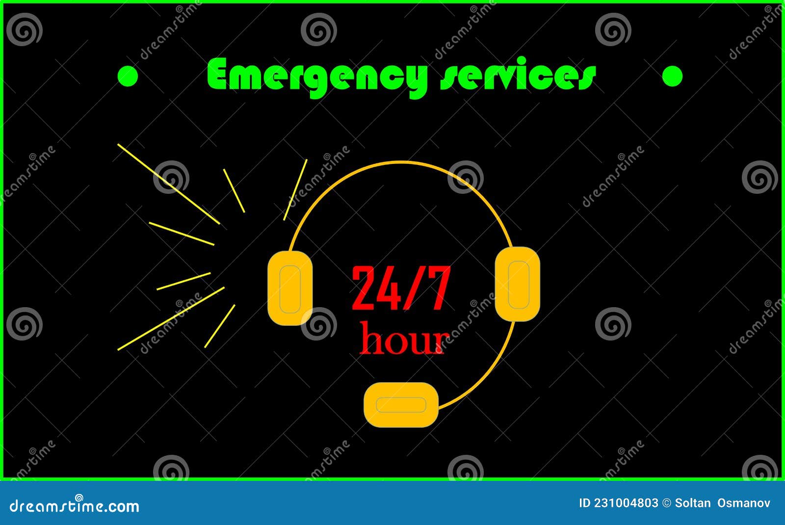 Emergency Service. Round-the-clock Customer Service Stock Illustration ...