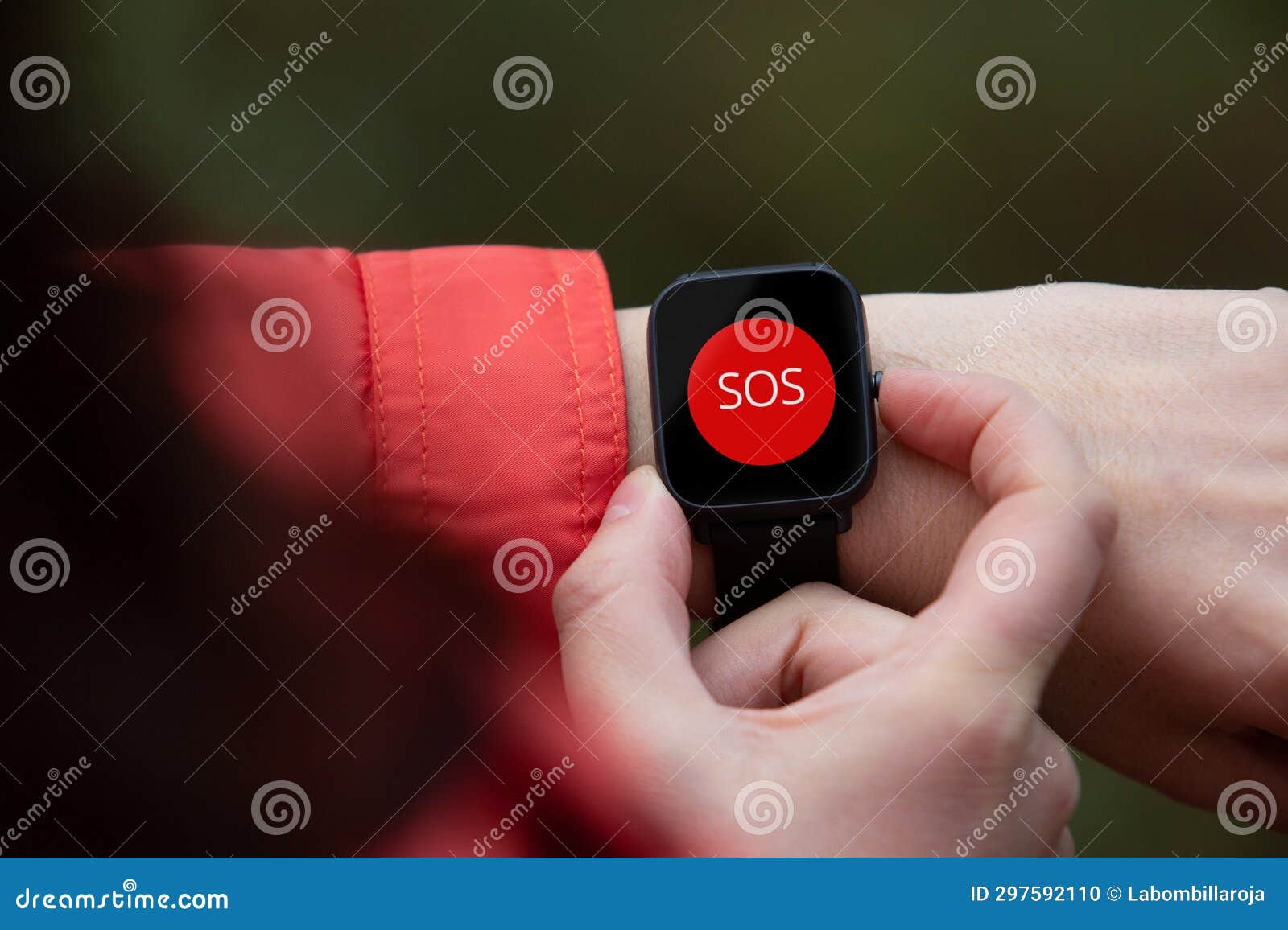 Emergency Service through the Smart Watch Stock Photo - Image of lonely ...