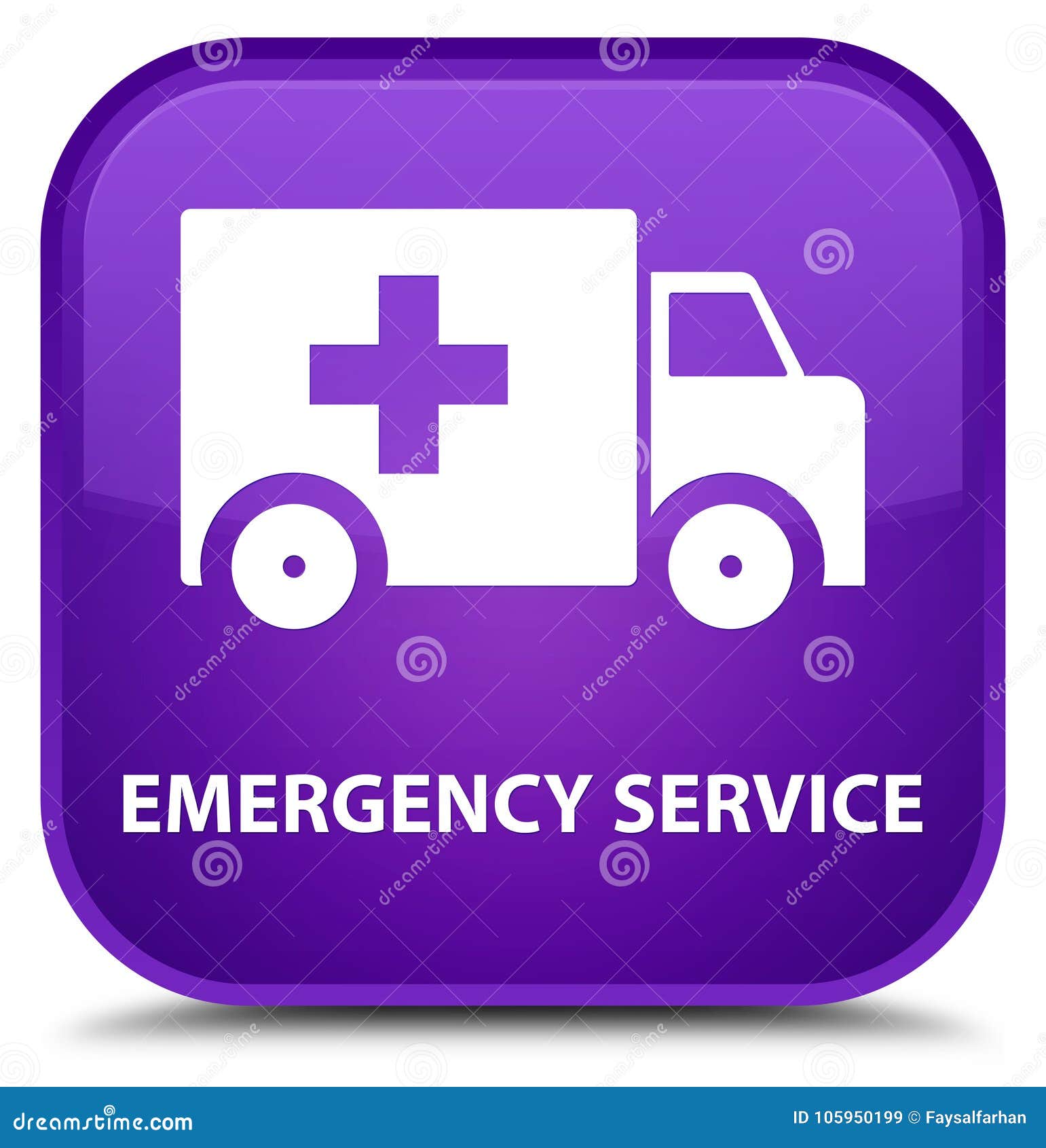 Emergency Service Special Purple Square Button Stock Illustration ...