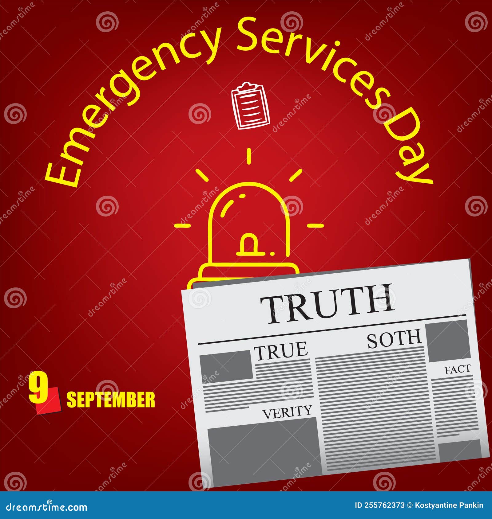 Emergency Services Day stock vector. Illustration of information ...