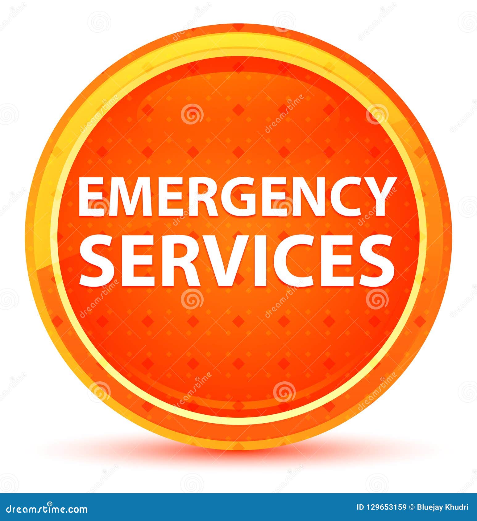 Emergency Services Natural Orange Round Button Stock Illustration ...