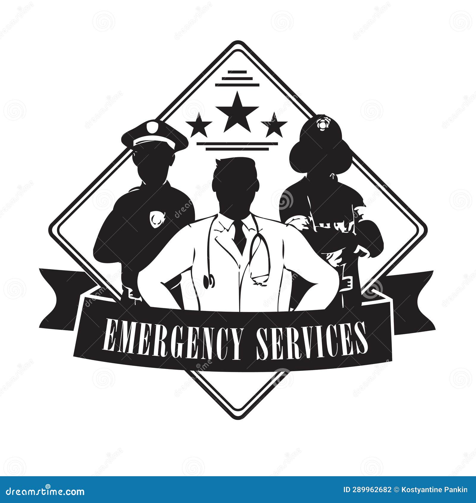 Emergency Services stock illustration. Illustration of professional ...