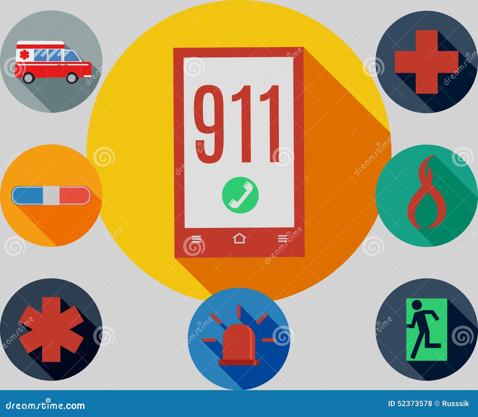 911 emergency stock vector. Illustration of help, ambulance - 52373578