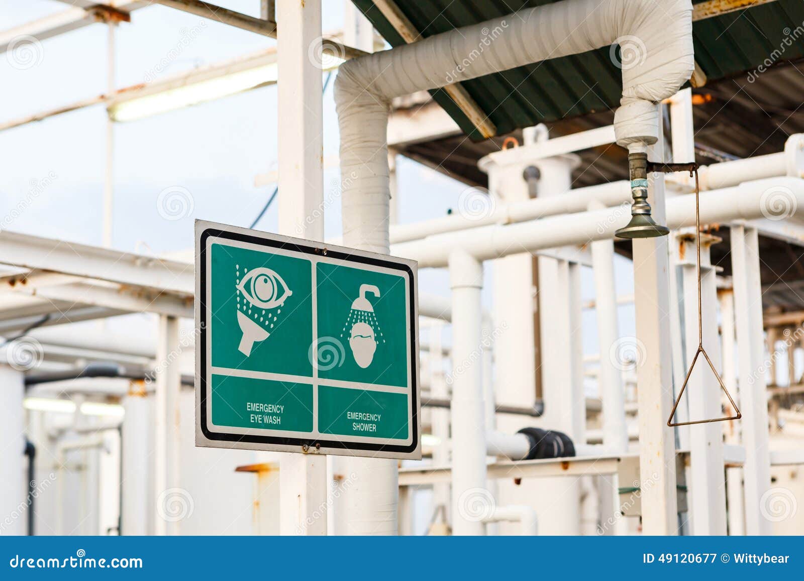 Emergency Shower in Factory Stock Image - Image of factory, help: 49120677