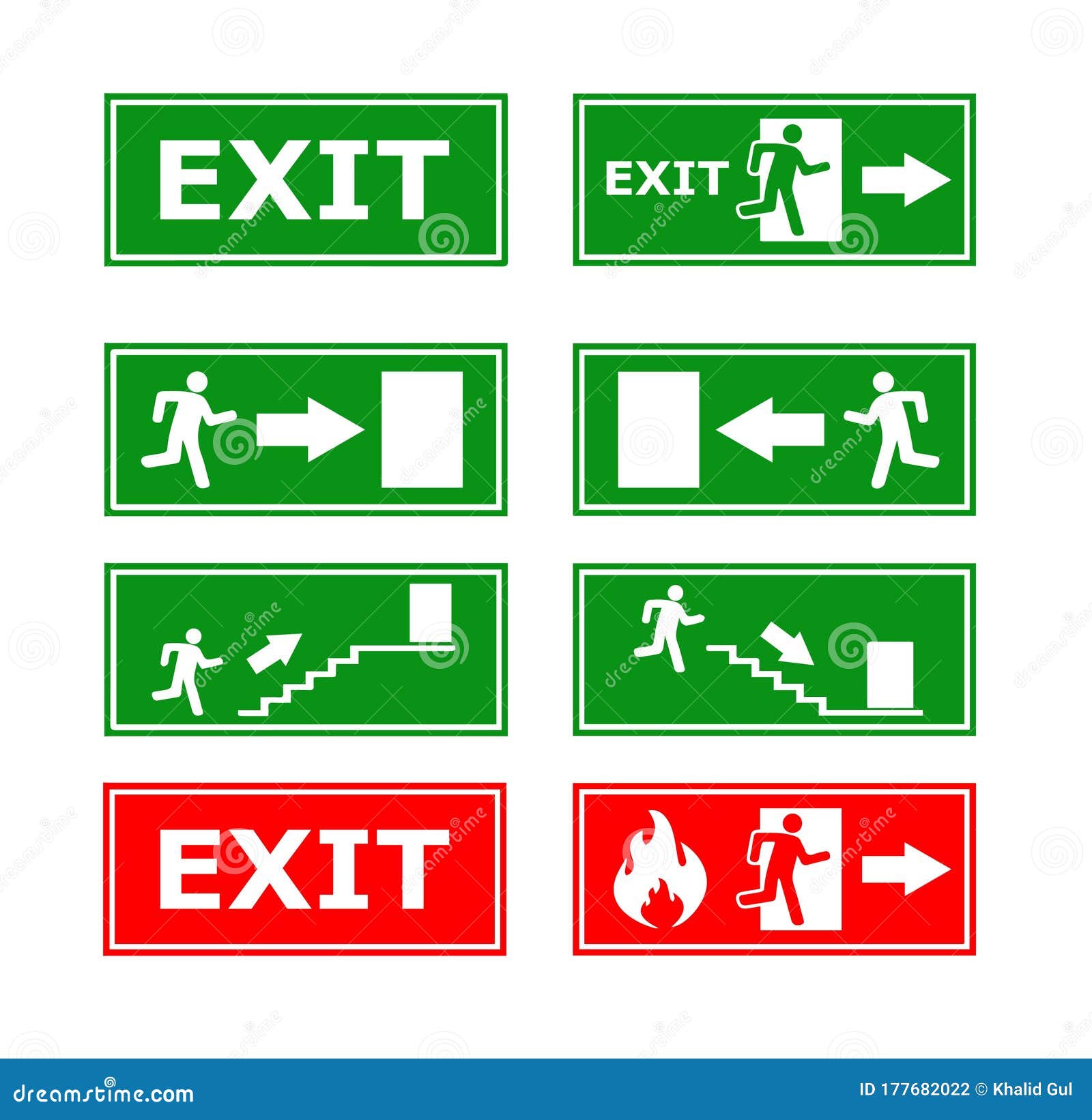 Emergency Sign Board in Vector File for Building Stock Vector ...