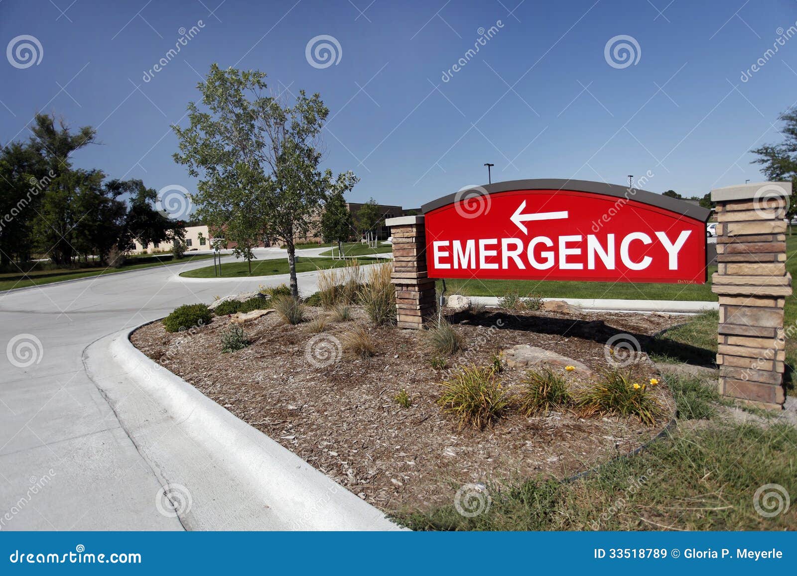 Red Emergency Signage at Hospital Stock Image - Image of medical ...
