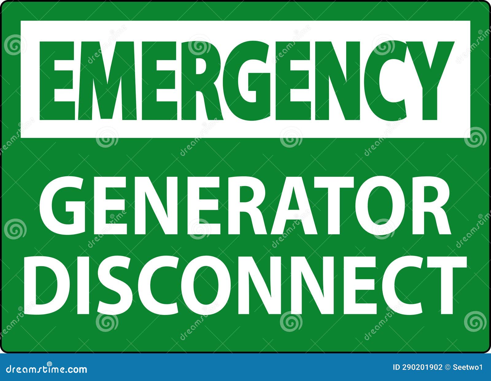Emergency Sign Generator Disconnect Stock Vector - Illustration of ...