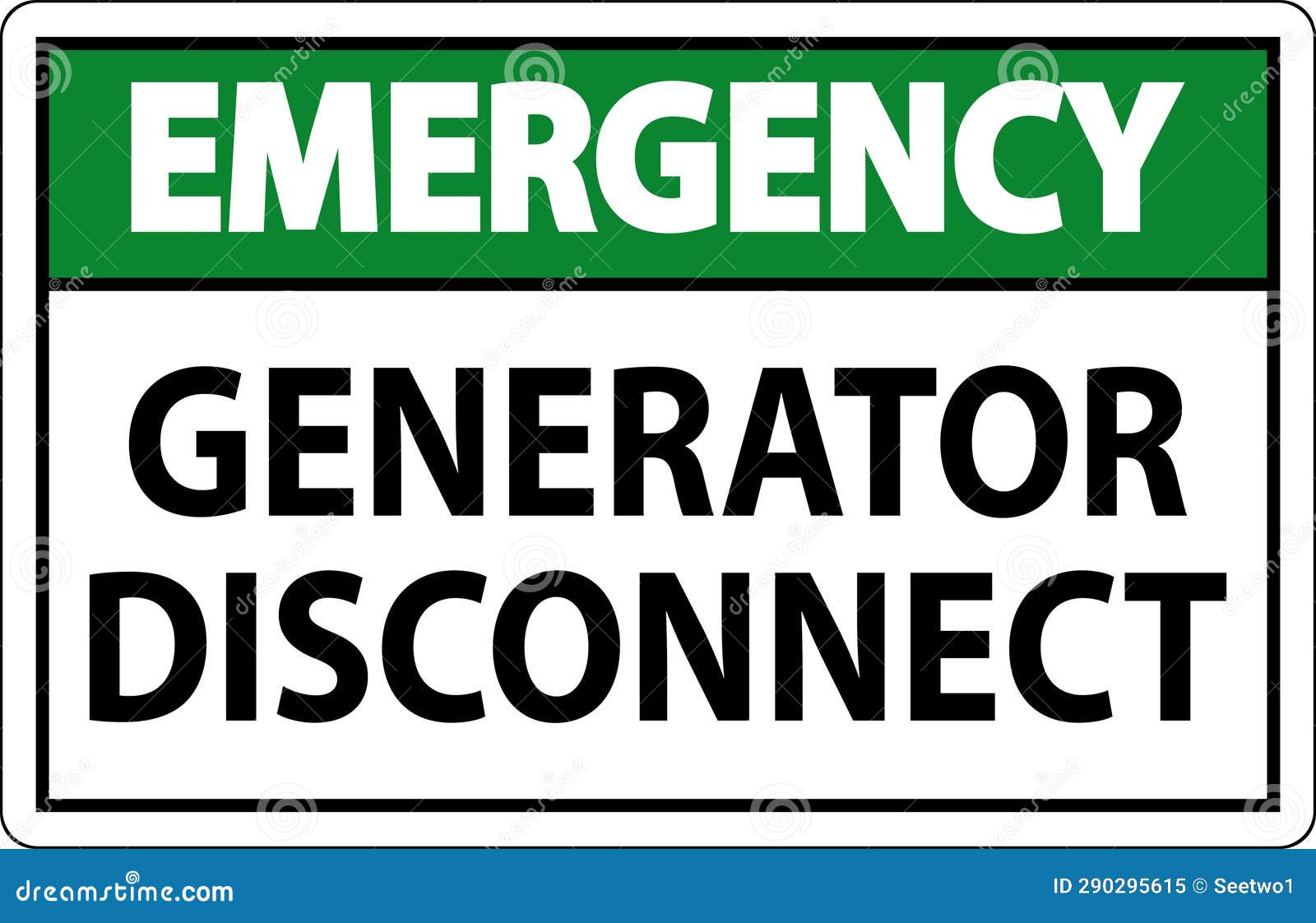 Emergency Sign Generator Disconnect Stock Vector - Illustration of ...