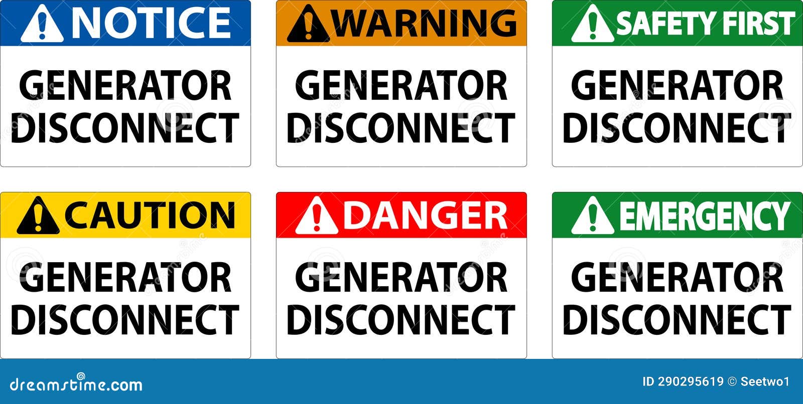 Emergency Sign Generator Disconnect Stock Vector - Illustration of ...