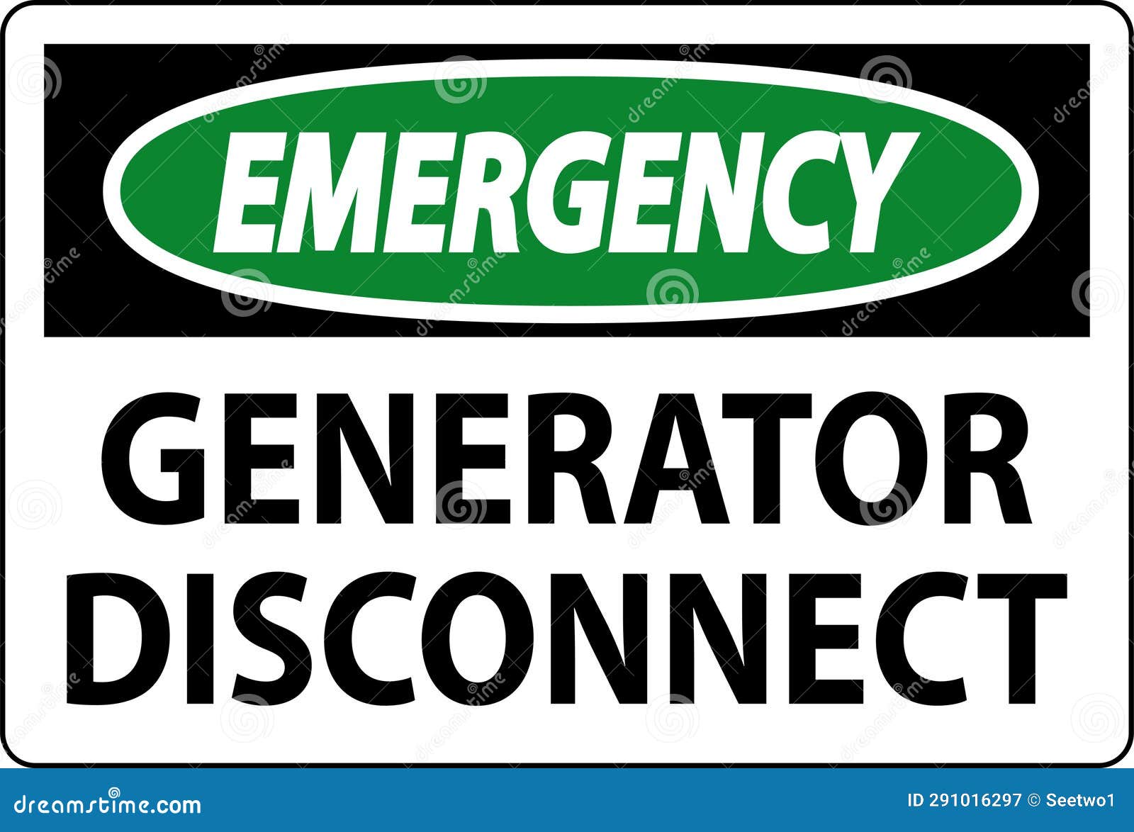 Emergency Sign Generator Disconnect Stock Vector - Illustration of ...