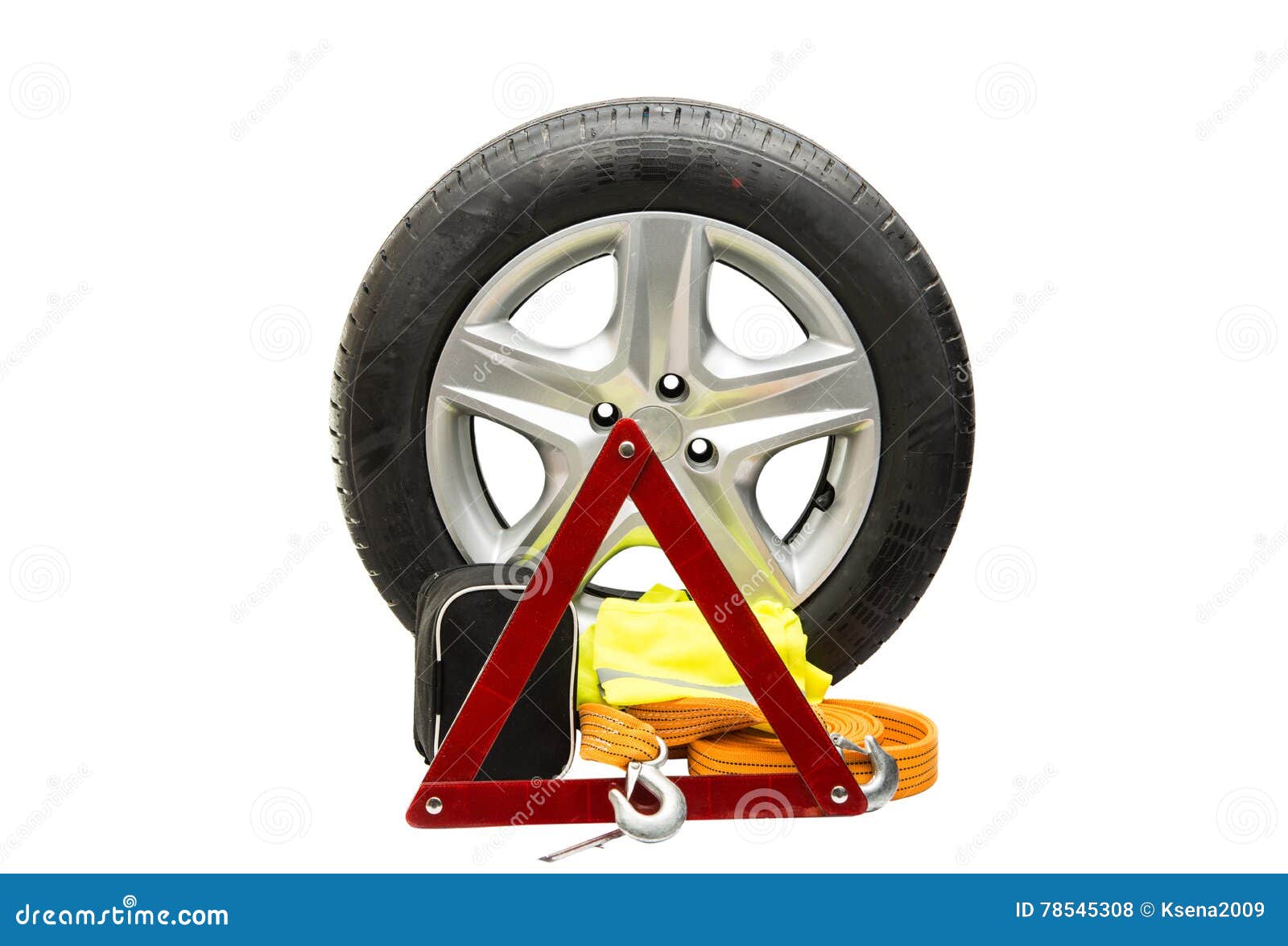 Emergency Sign, Wheel Isolated Stock Photo - Image of extinguisher ...