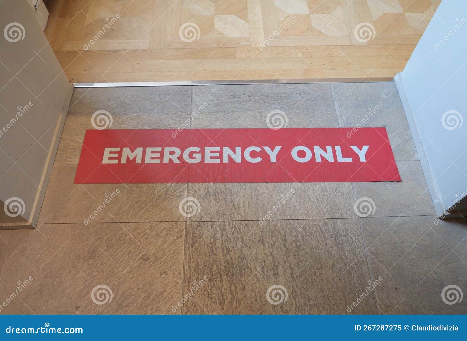 Emergency only sign stock image. Image of exit, warning - 267287275