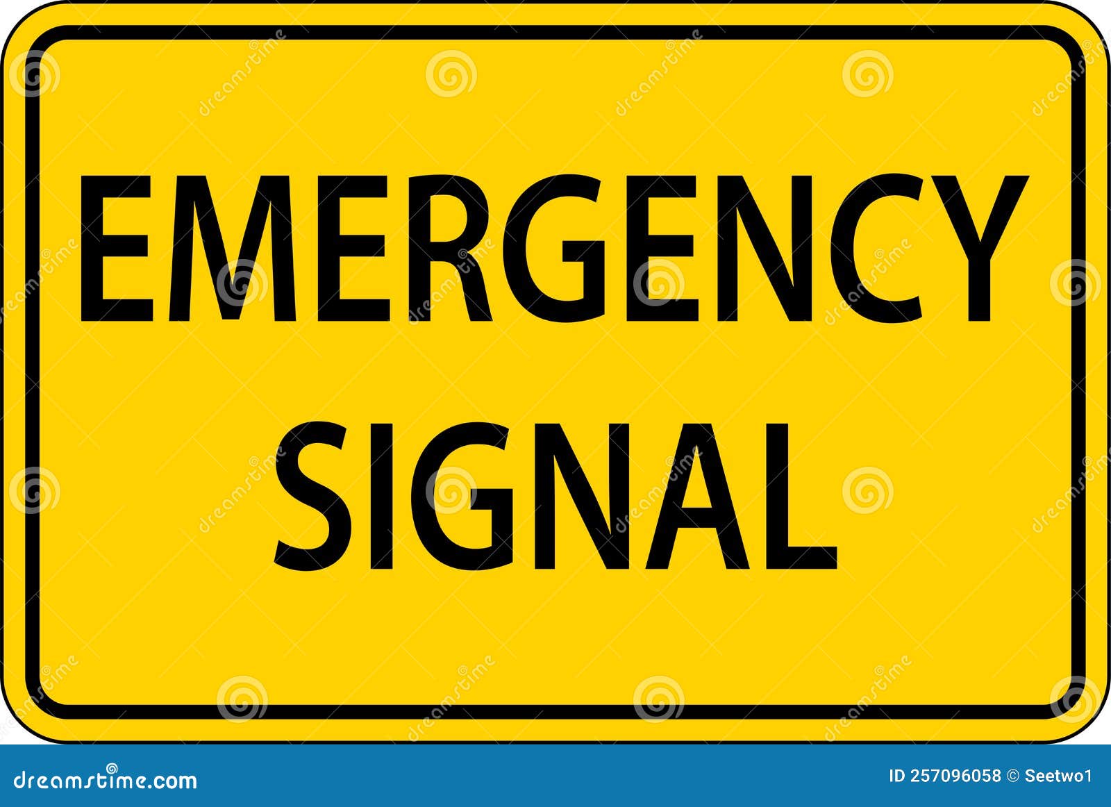 Emergency Signal Road Sign on White Background Stock Vector ...