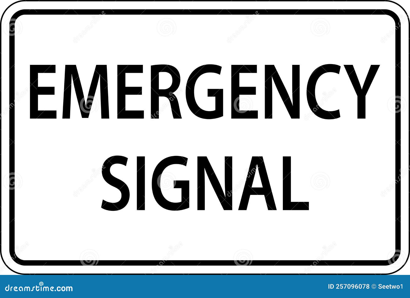 Emergency Signal Road Sign on White Background Stock Vector ...