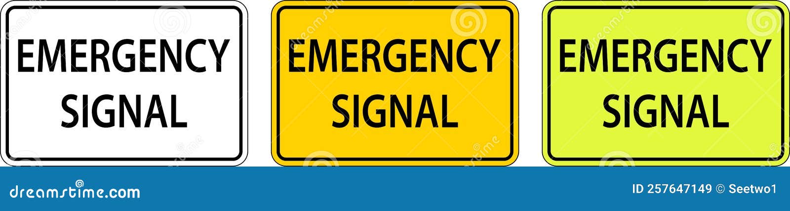 Emergency Signal Road Sign on White Background Stock Vector ...