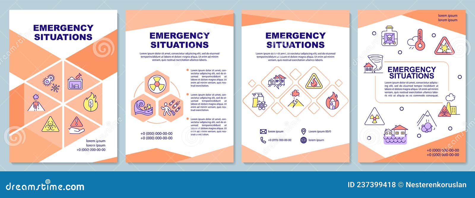Emergency Situations Brochure Template Stock Vector - Illustration of ...