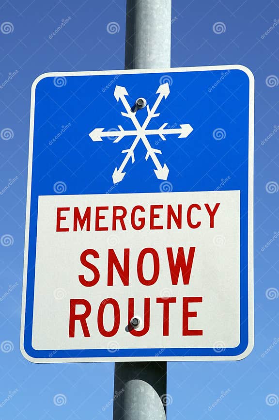 Emergency Snow Route Sign stock image. Image of outdoor - 14375545