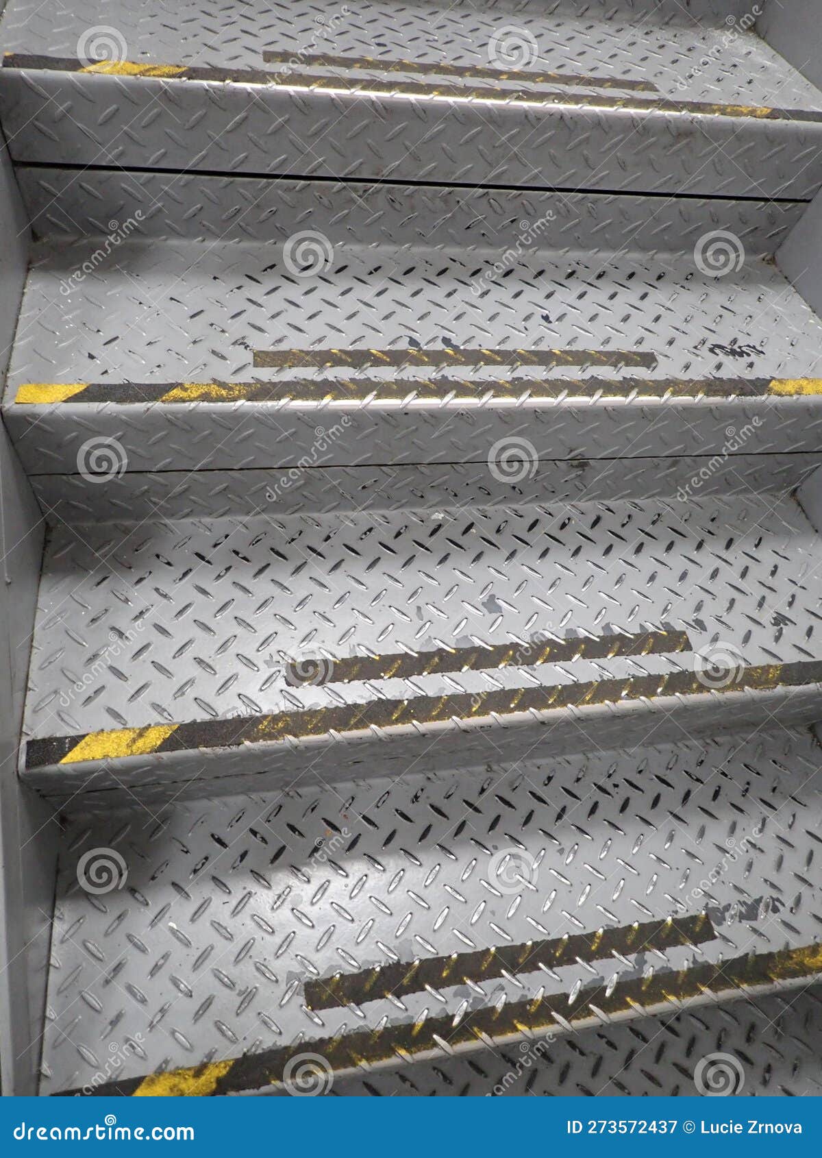 Emergency Staircase Metal Steps with Safety Marks Stock Image - Image ...