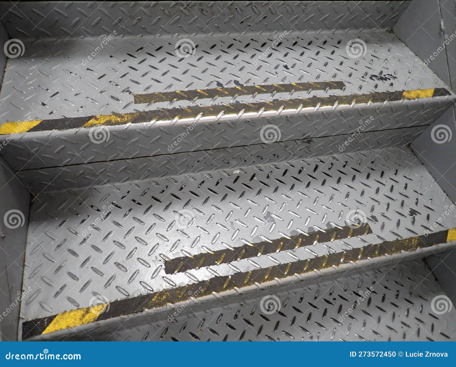 Emergency Staircase Metal Steps with Safety Marks Stock Photo - Image ...