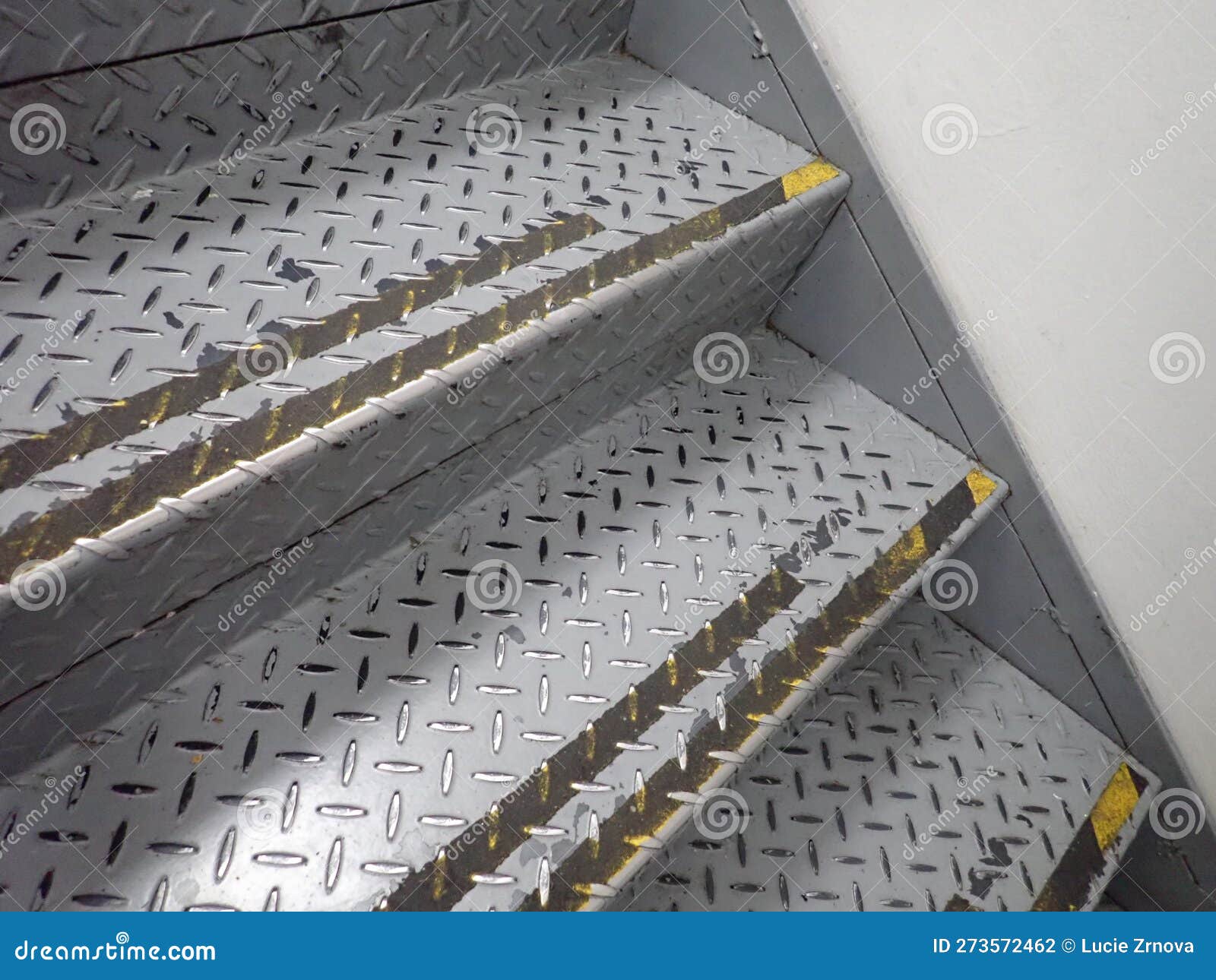 Emergency Staircase Metal Steps with Safety Marks Stock Photo - Image ...
