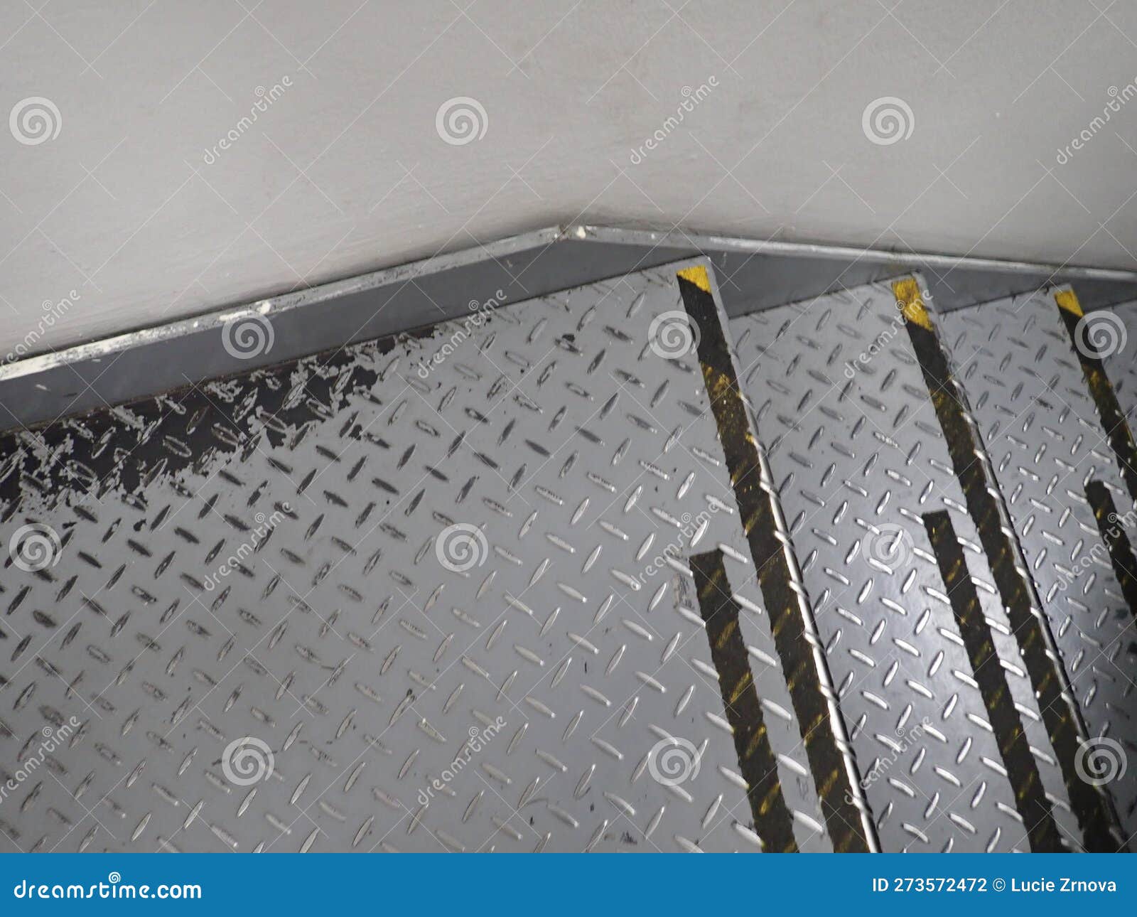 Emergency Staircase Metal Steps with Safety Marks Stock Photo - Image ...