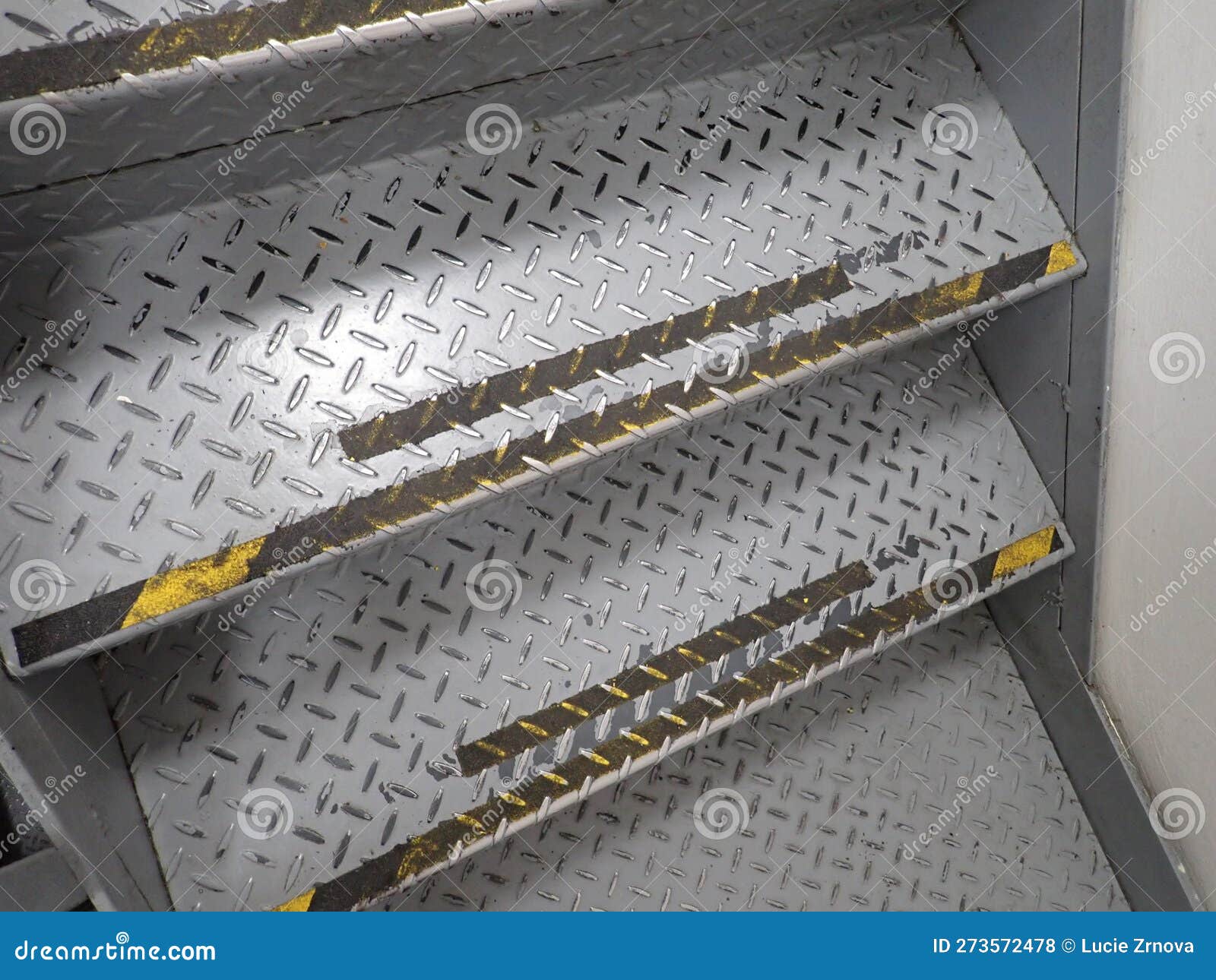 Emergency Staircase Metal Steps with Safety Marks Stock Photo - Image ...