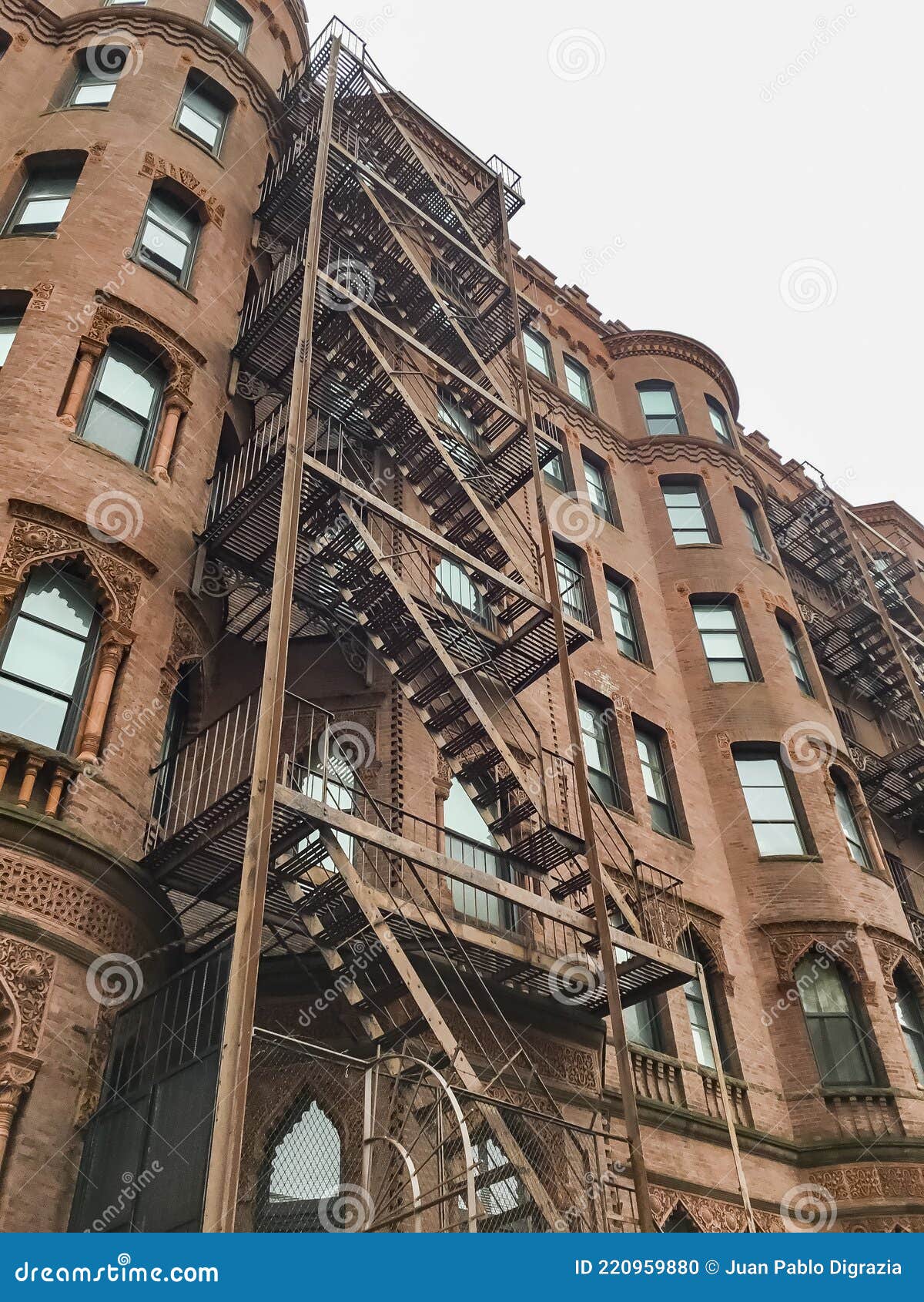 Emergency Stairs of a New York Building Stock Photo - Image of street ...
