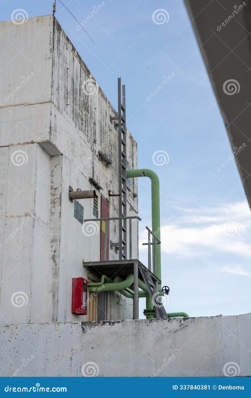 An Emergency Stairway on a Building Stock Image - Image of roof, safety ...