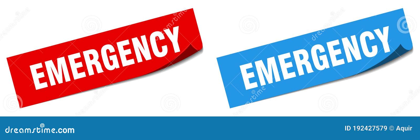 Emergency Sticker. Emergency Sign Set Stock Vector - Illustration of ...