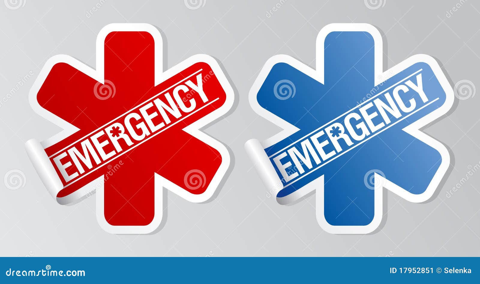 Emergency stickers. stock vector. Illustration of health - 17952851