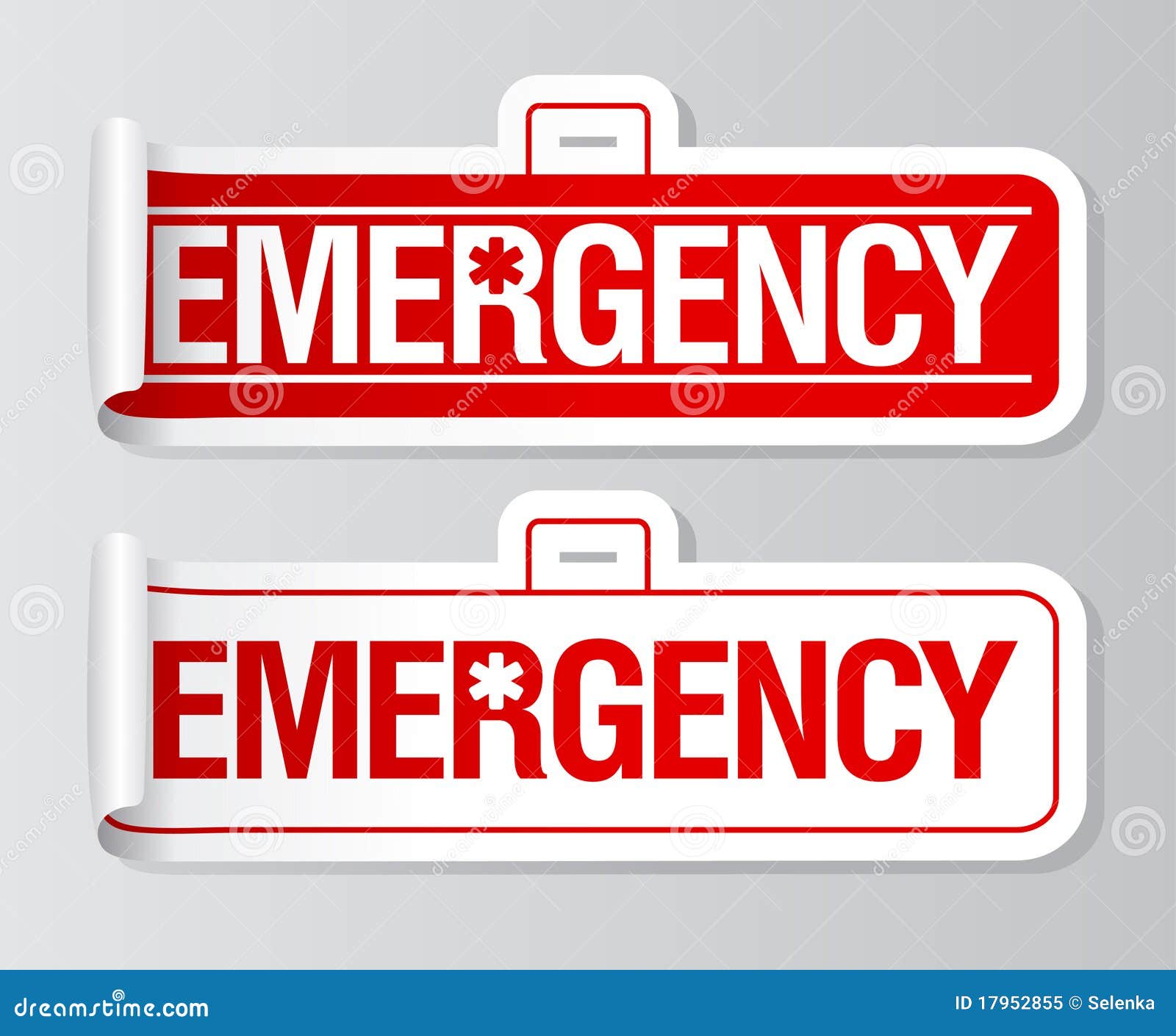 Emergency stickers. stock vector. Illustration of icon - 17952855