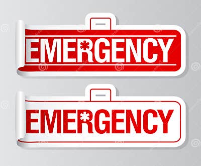 Emergency stickers. stock vector. Illustration of icon - 17952855