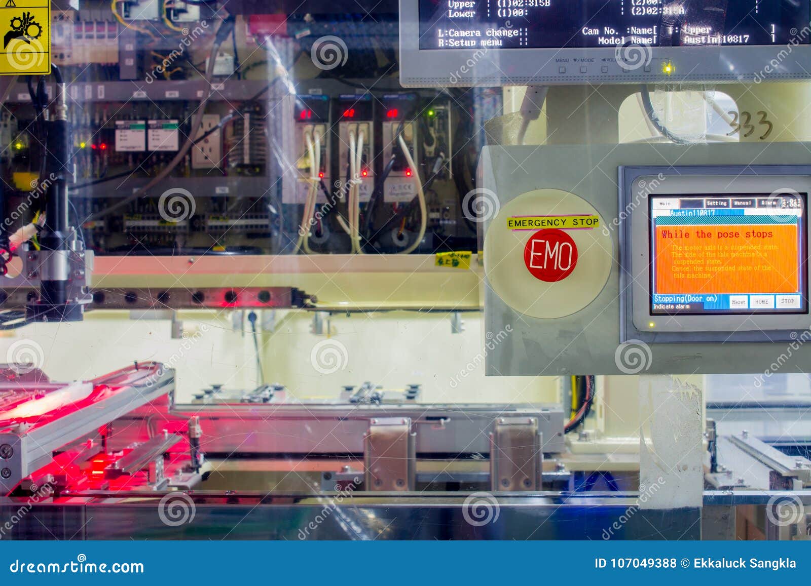 The Emergency Stop Button on Auto Machine. Editorial Stock Photo ...