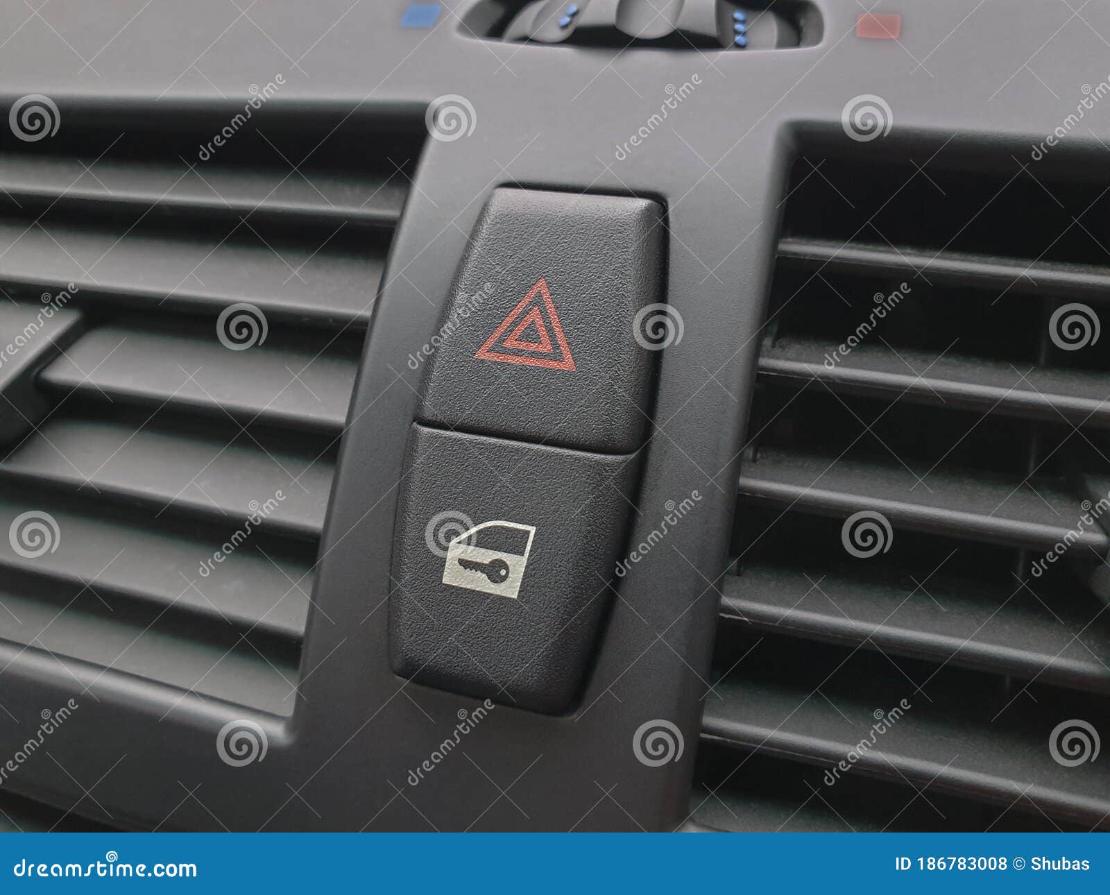 Emergency Stop Button in Car Interior Stock Photo - Image of door ...