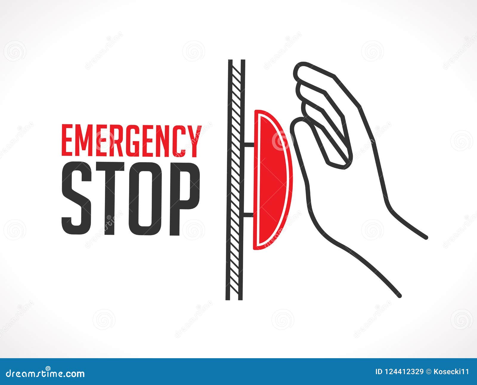 Emergency Stop Push Button Symbol Sign,Vector Illustration, Isolate On ...