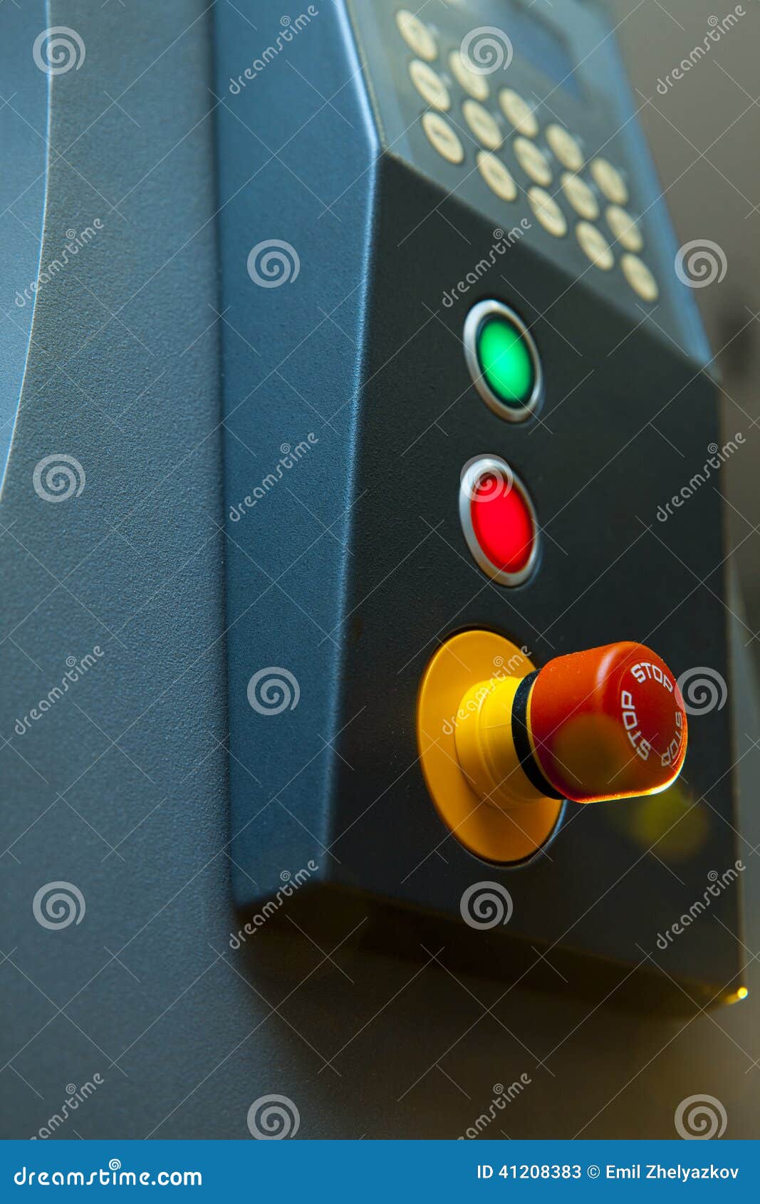 Emergency Stop Button At Control Panel Royalty-Free Stock Photography ...
