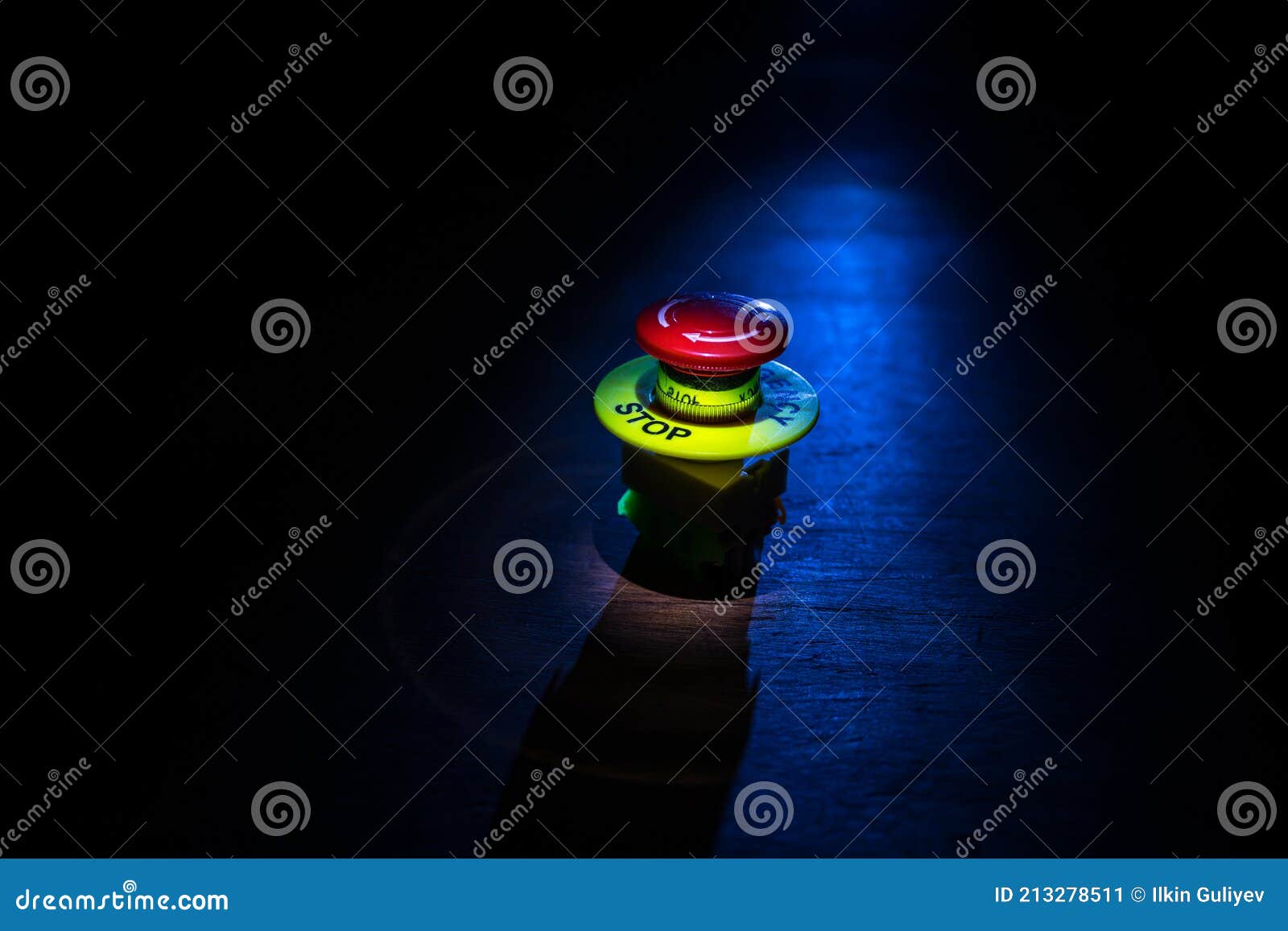 Emergency Stop Button, Disaster Protection. Industrial Concept. Red ...