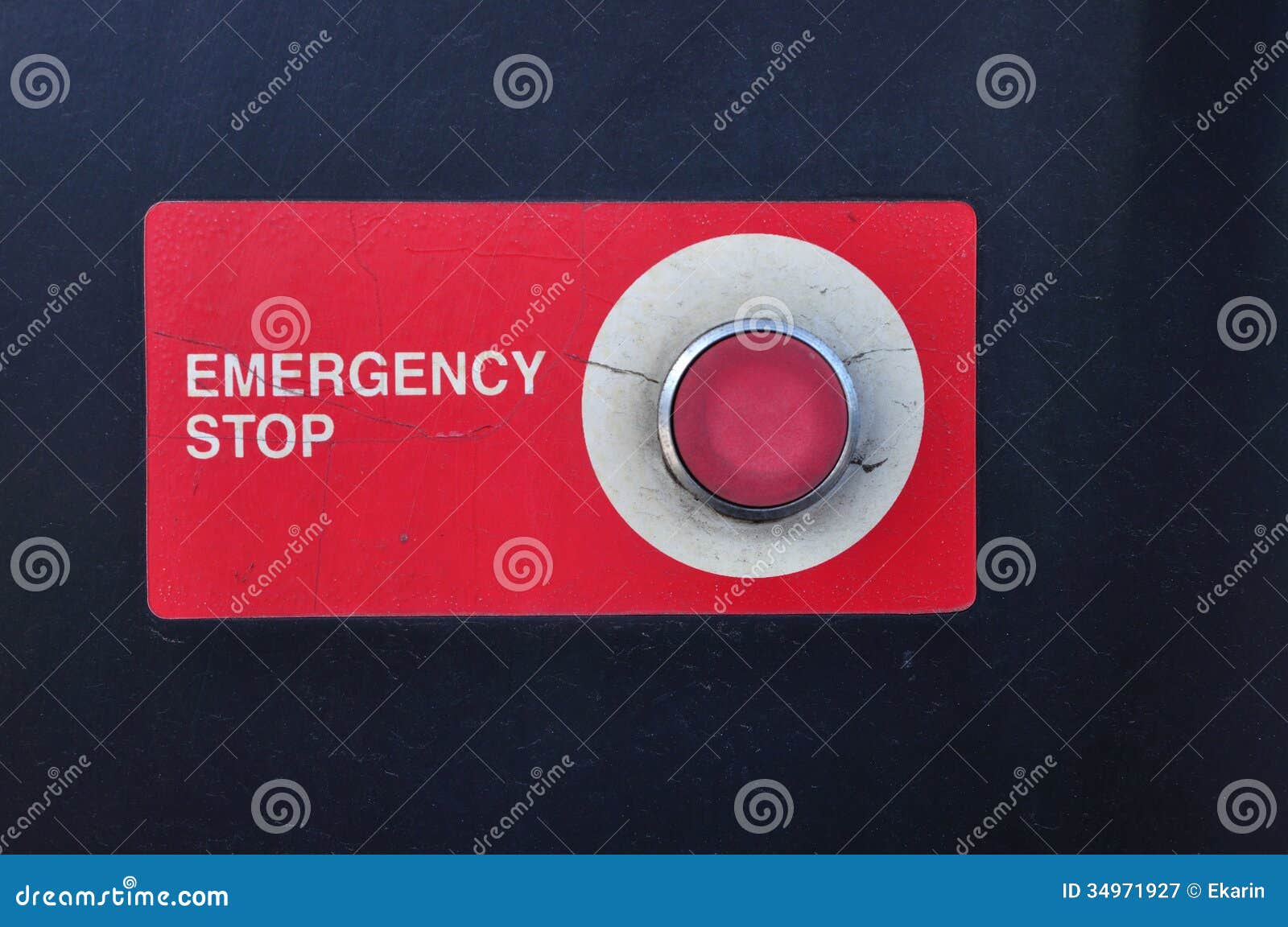 Emergency Stop Button of Gasoline Station for Safety Stock Image ...
