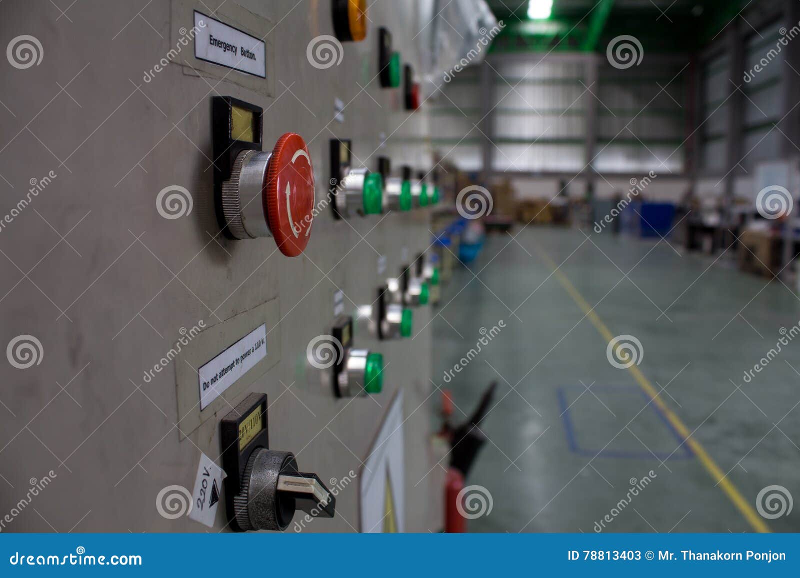 Emergency Stop Button Line Assembly. Stock Image - Image of stop ...