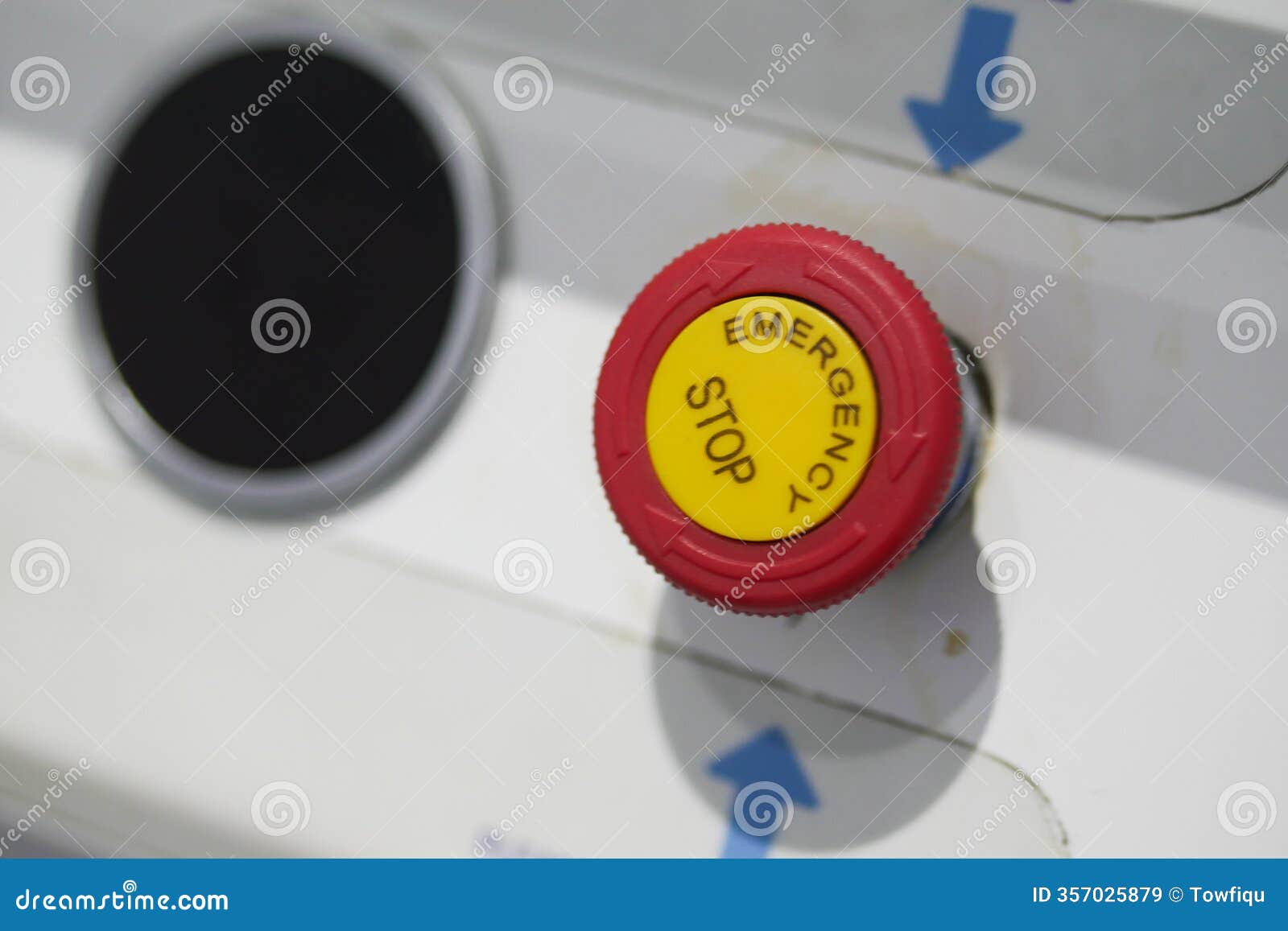 Emergency Stop Button Located on the Machine Control Panel for Safety ...