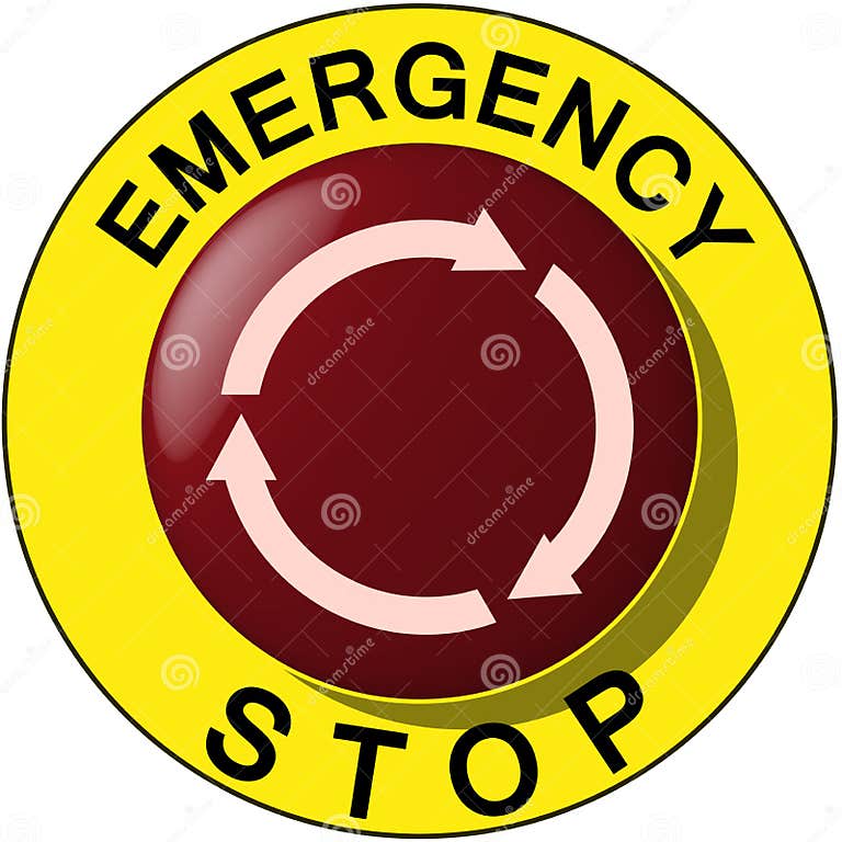 Emergency stop stock vector. Illustration of alarm, press - 42321555