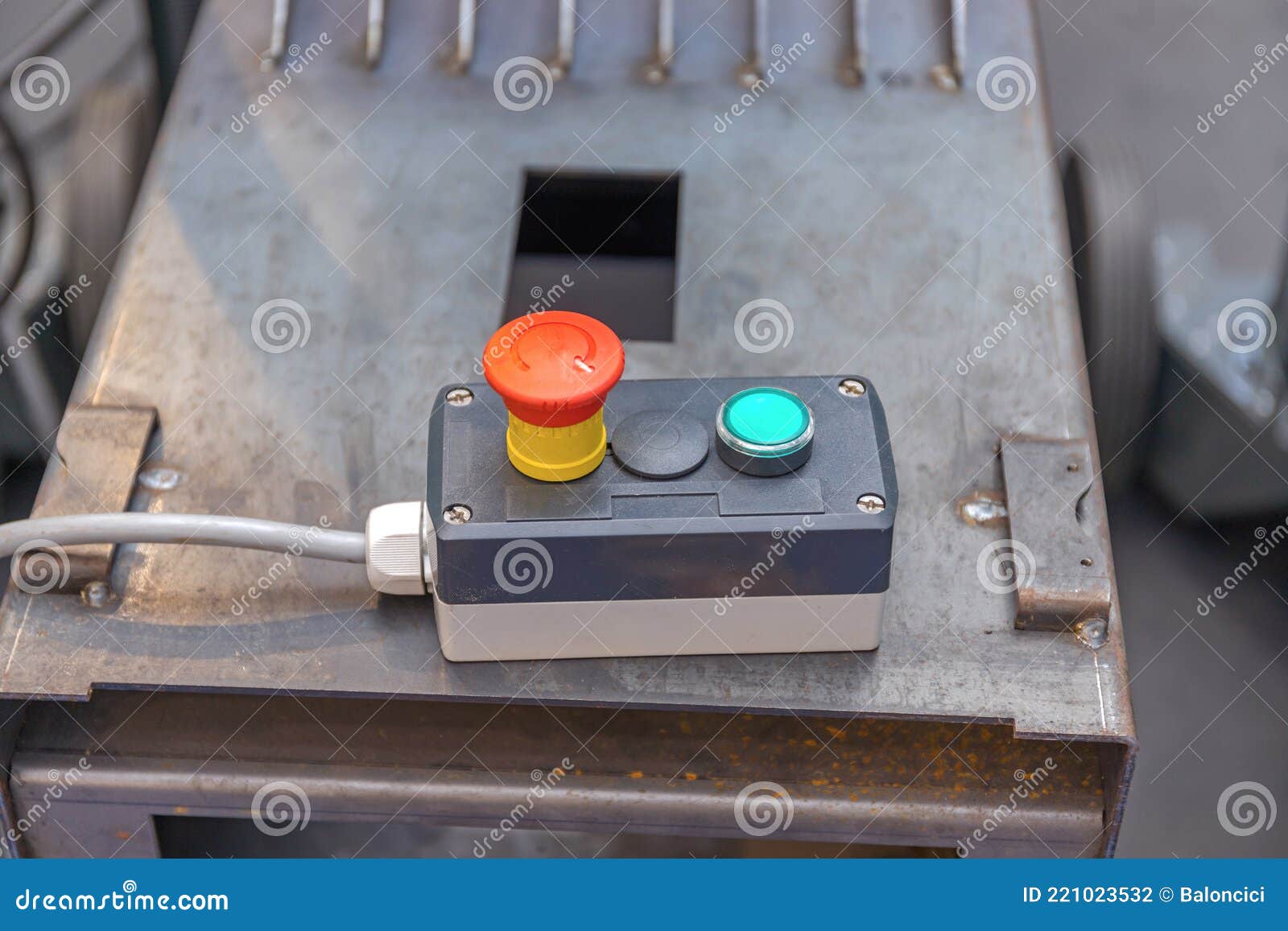 Emergency Stop Button stock photo. Image of wire, industry - 221023532