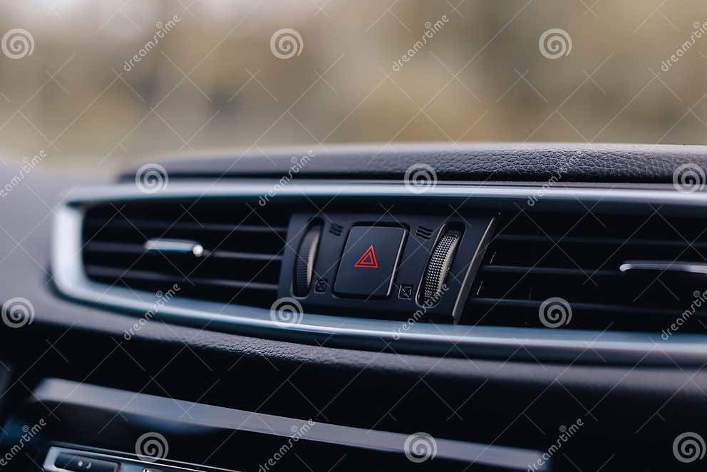 Emergency Stop Button in the Modern Car Stock Image - Image of drive ...