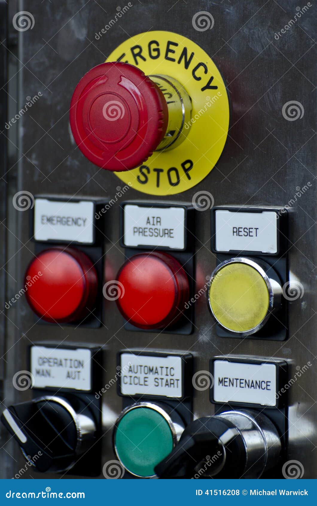 Emergency Stop Button stock photo. Image of stop, pressure - 41516208