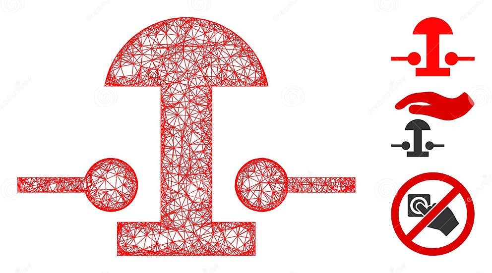 Emergency Stop Button Polygonal Web Vector Mesh Illustration Stock ...