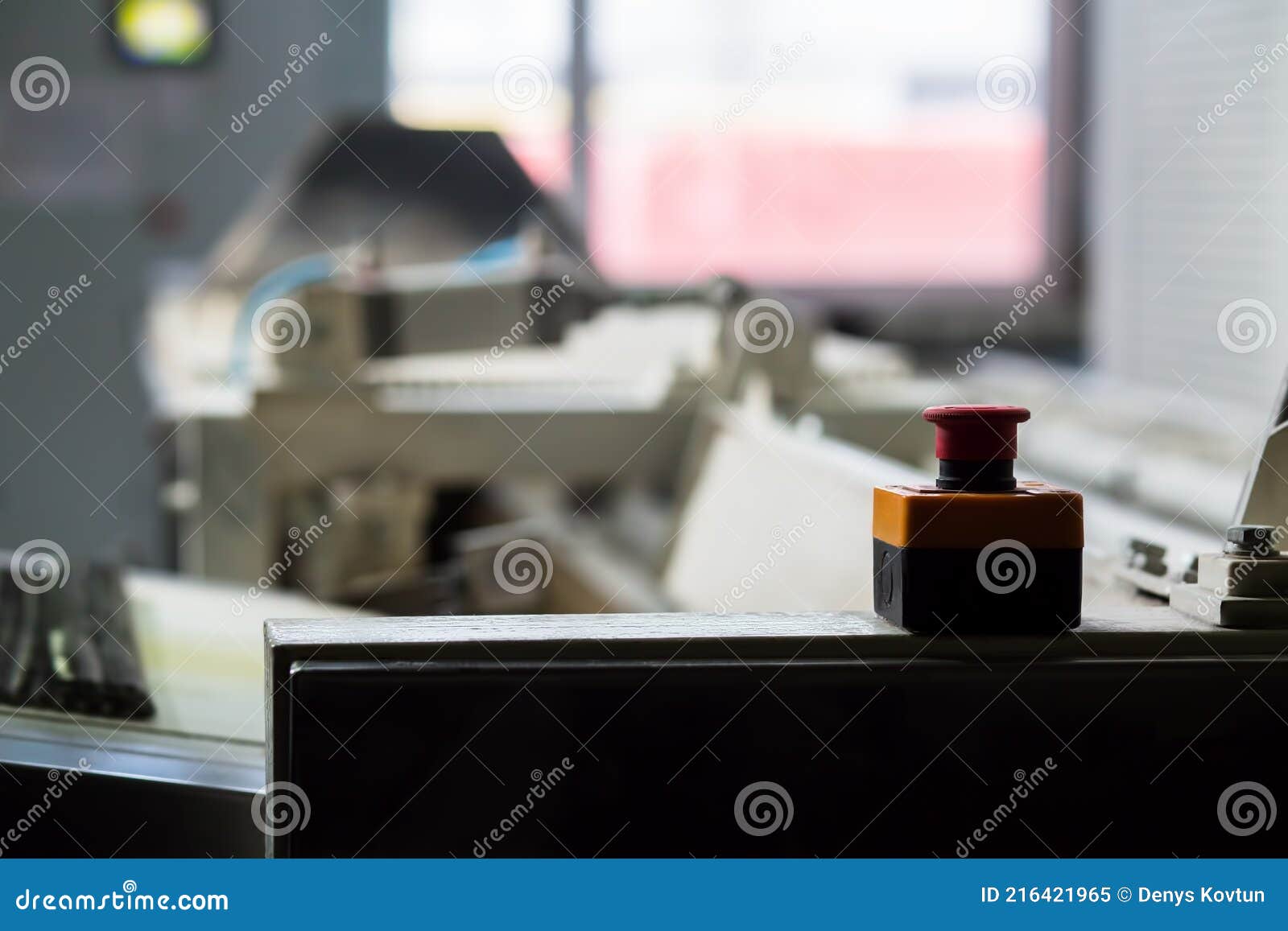 Emergency Stop Button. Red Alarm Industrial Button. Stock Image - Image ...