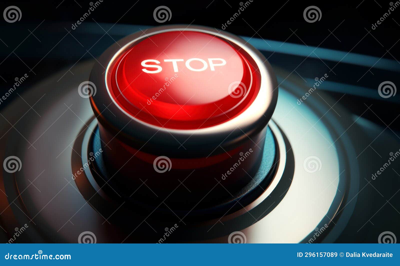 Emergency Stop Button with Red Light Indicator Stock Illustration ...
